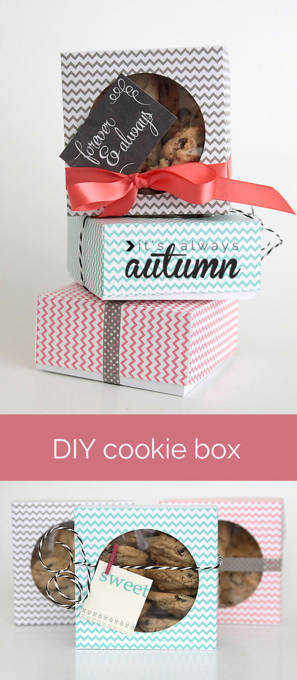 easy DIY folded paper cookie & treat gift box tutorial - It's Always Autumn