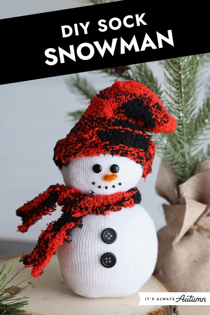 Easy Sock Snowman {fun Christmas craft!} - It's Always Autumn