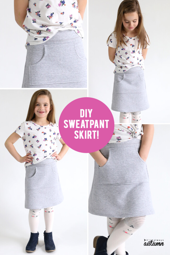 How to make a sweatpant skirt {goodbye old sweats, hello cute skirt ...