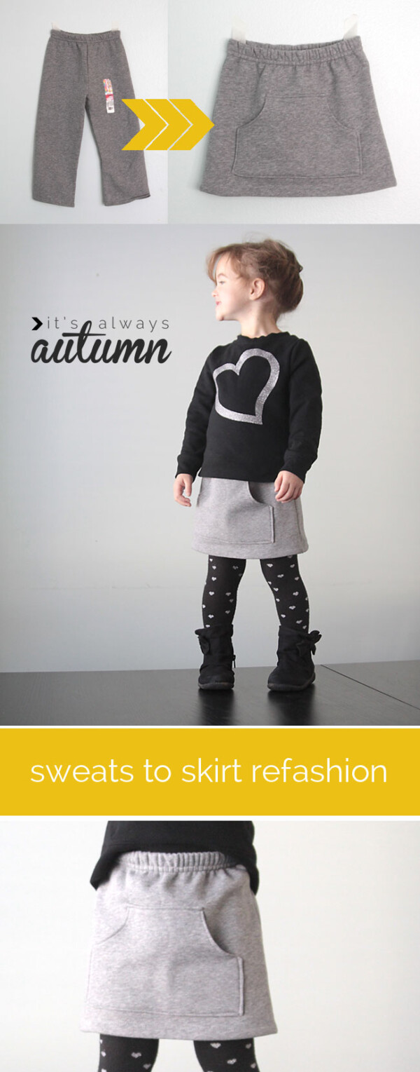 How to make a sweatpant skirt {goodbye old sweats, hello cute skirt ...