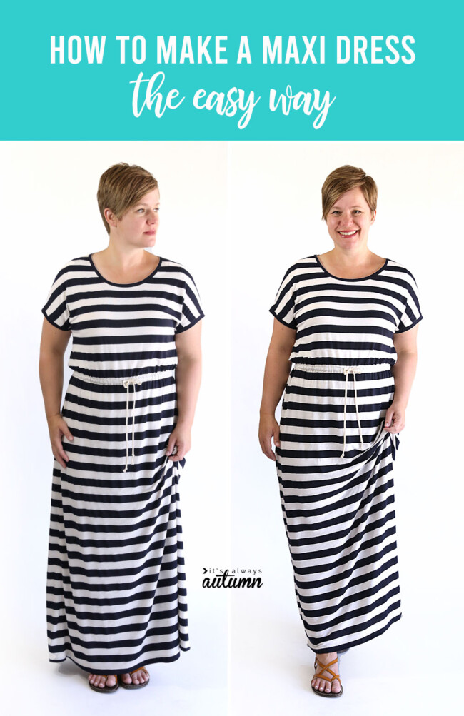how to sew a maxi dress | easy instructions to make a maxi dress