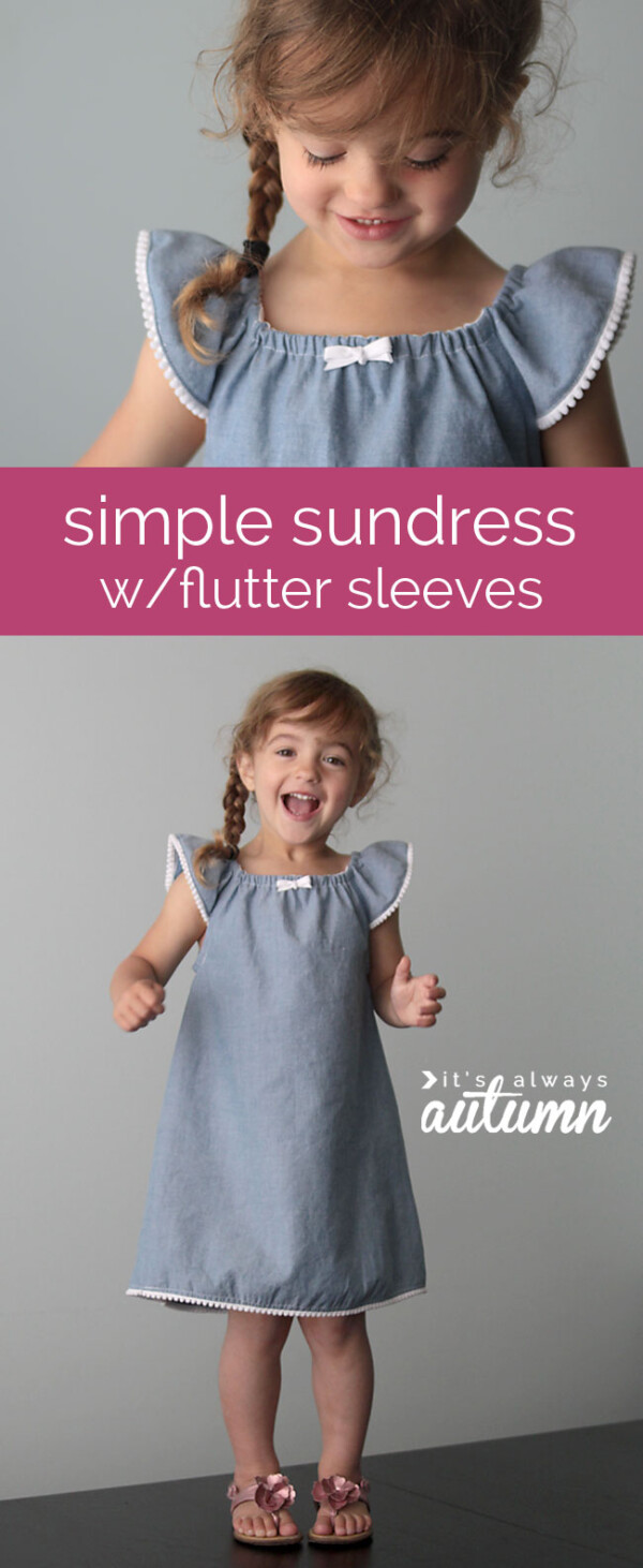simple girl's sundress with flutter sleeves | sewing tutorial - It's ...