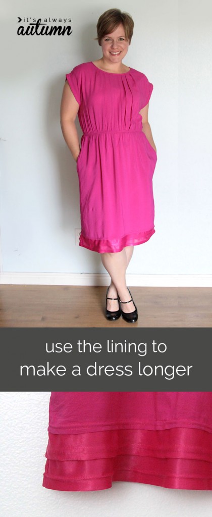 make a dress longer using the lining | sewing tutorial - It's Always Autumn