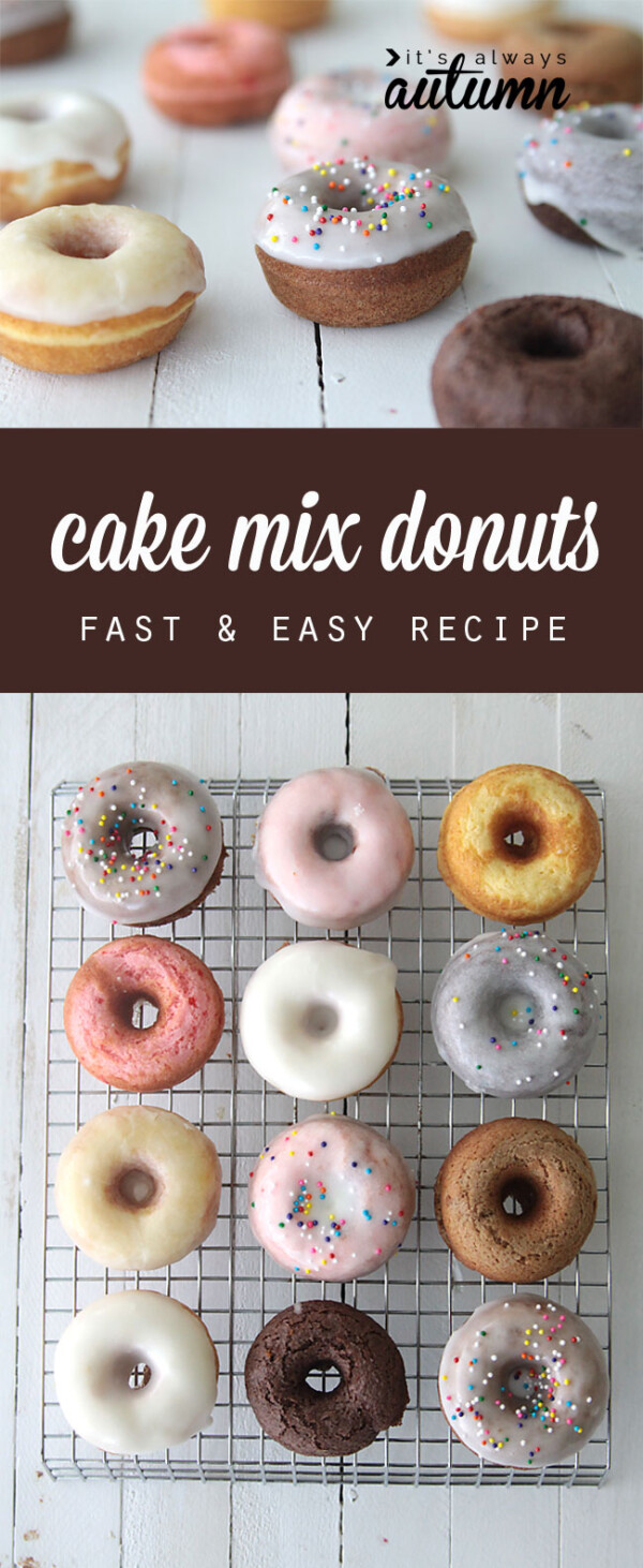 Mini Cake Mix Donuts {Baked, not Fried!} - It's Always Autumn