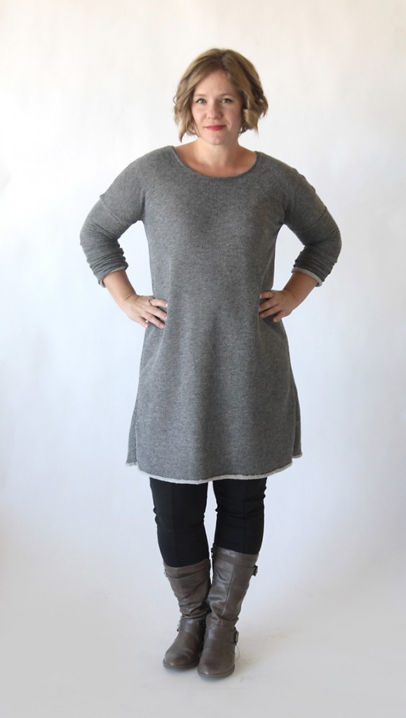 the breezy tee long sleeve sweater dress {free sewing pattern} - It's ...