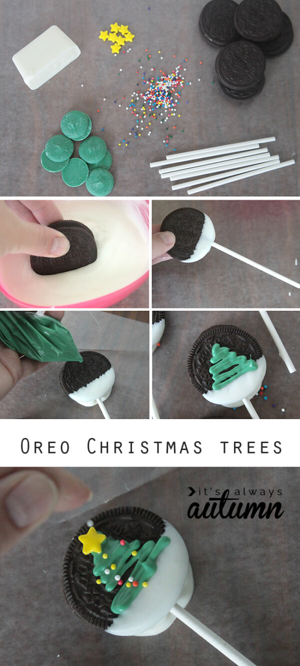 Christmas tree OREO pops - It's Always Autumn