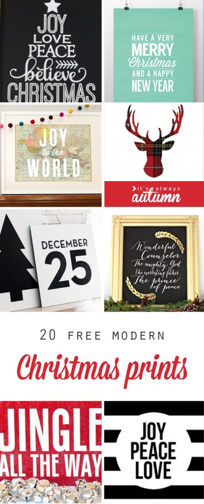 20 beautiful & modern free Christmas prints - It's Always Autumn