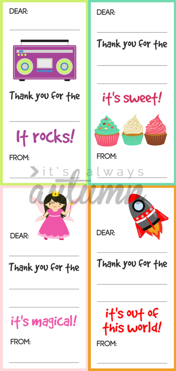 fill in the blank thank you note printables for kids - It's Always Autumn