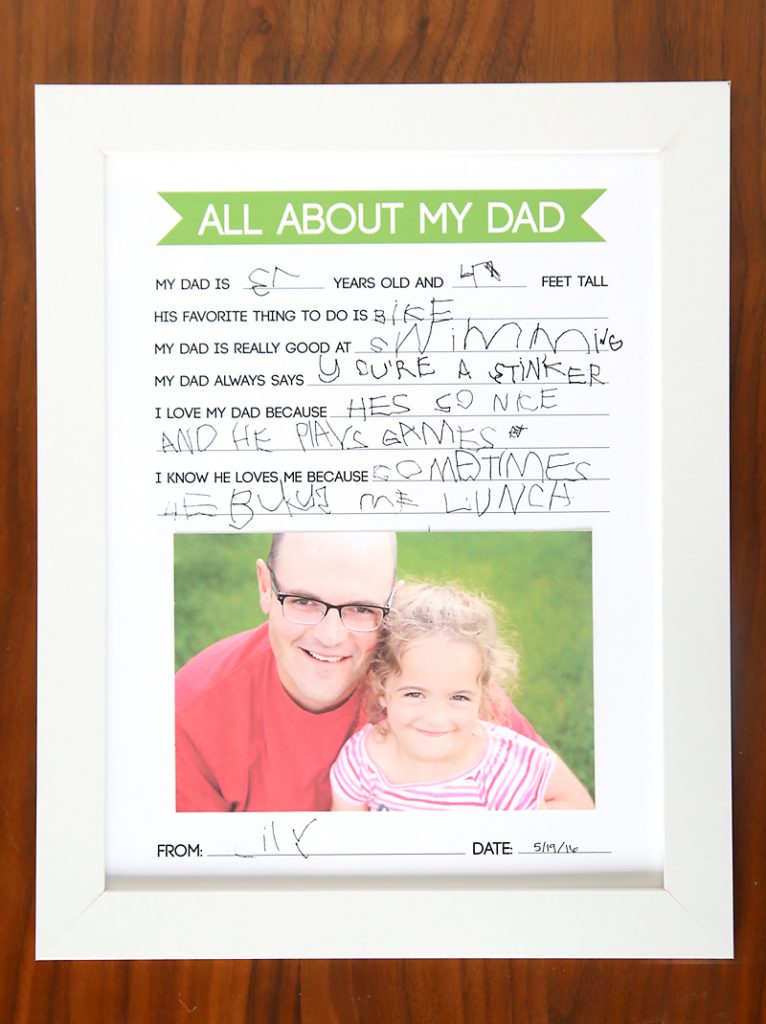 Father's Day Questionnaire | DIY gift kids can make for Dad