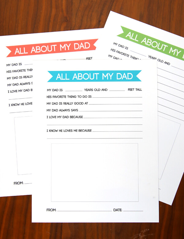 Father's Day Questionnaire | DIY gift kids can make for Dad