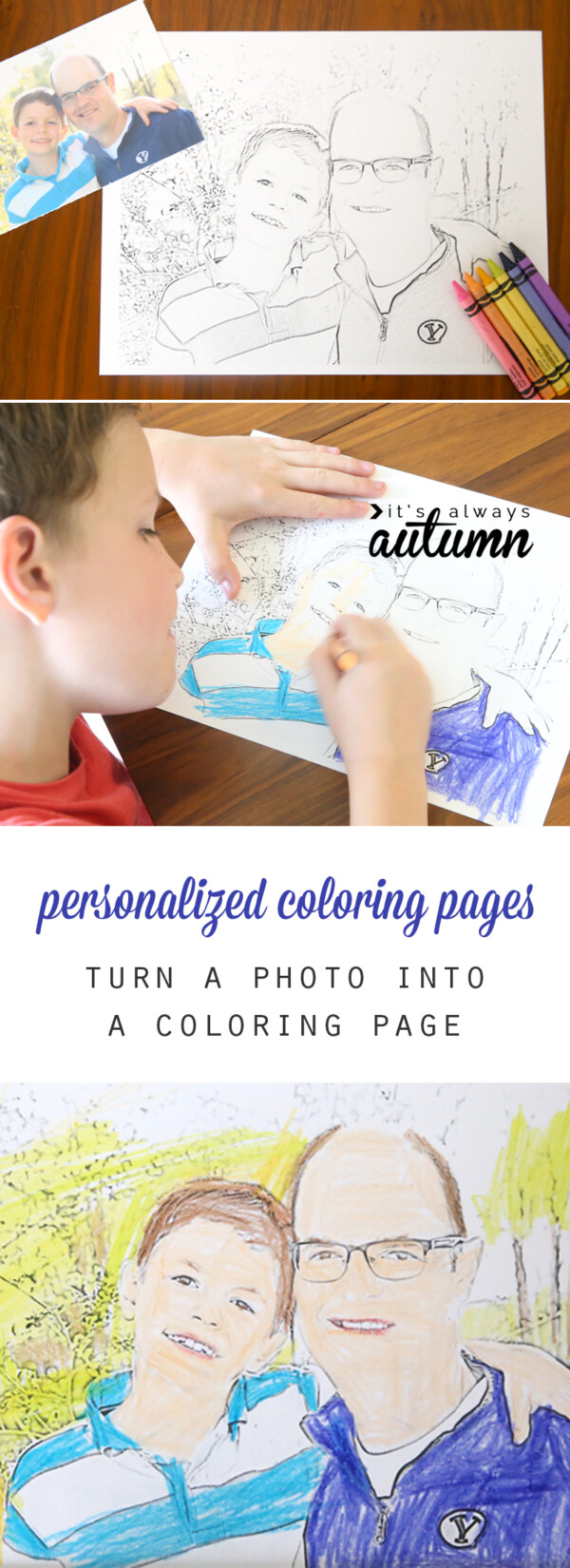 how to make personalized coloring pages for your kids - It's Always Autumn