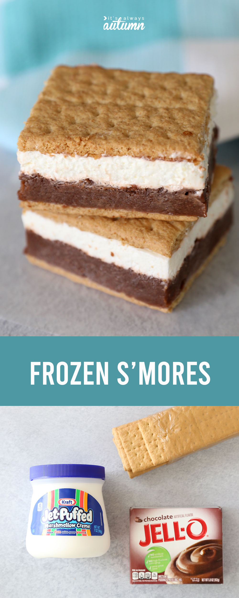 Easy frozen s'more sandwiches - It's Always Autumn