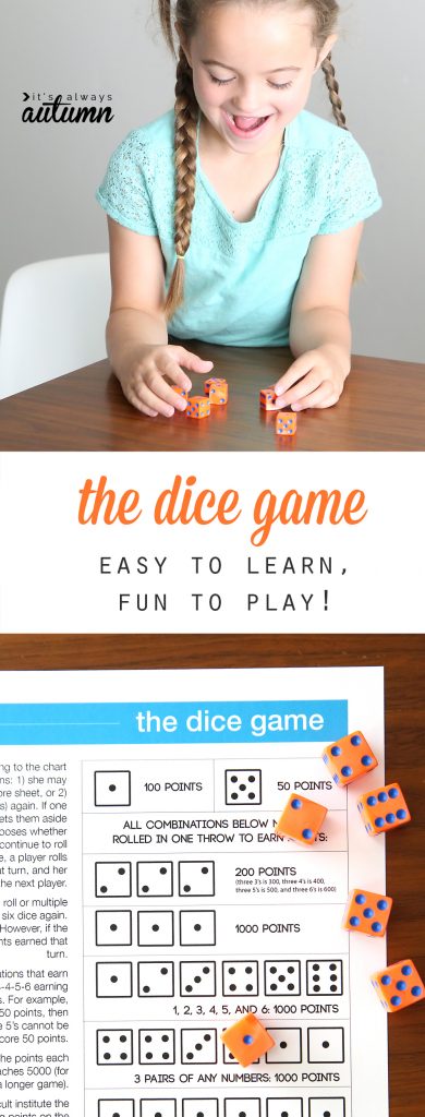 The Dice Game | fun & easy game for kids and adults - It's Always Autumn