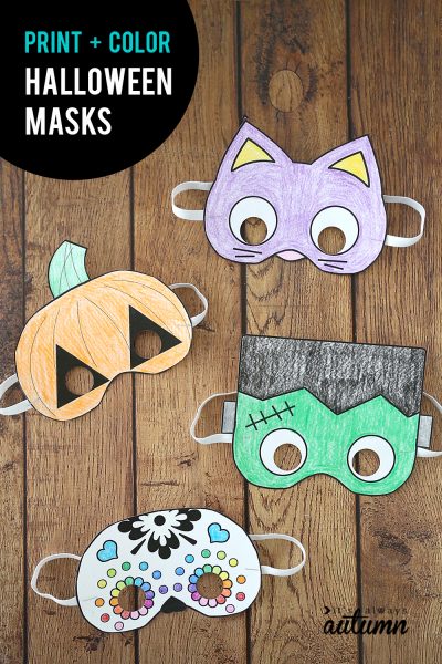 DIY Halloween Masks {Print and Color} - It's Always Autumn