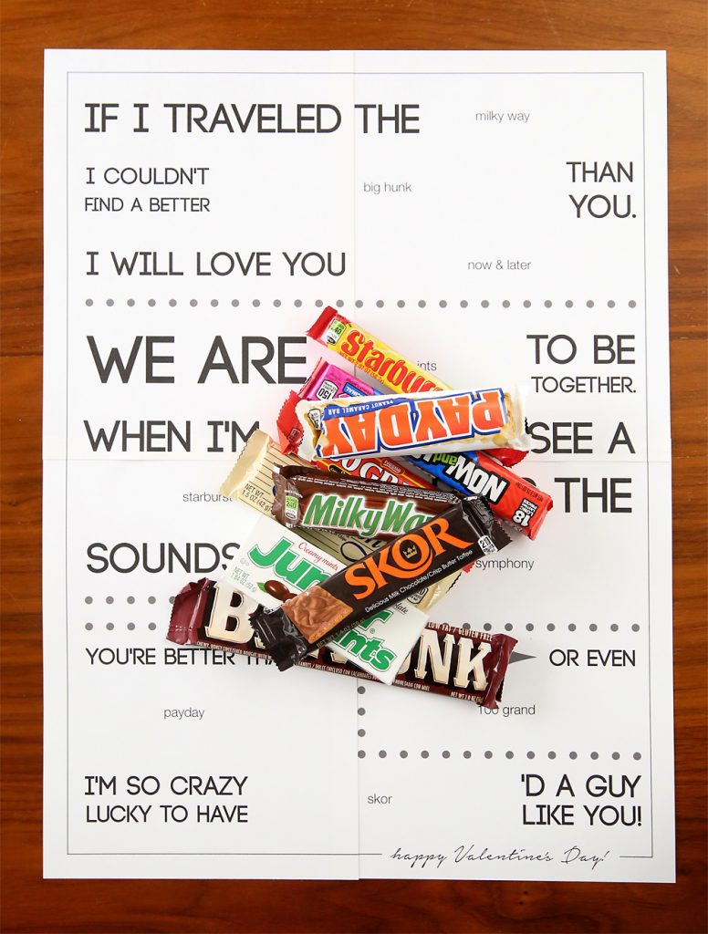 Free printable Valentine's Day candygram (candy poster) - It's Always ...