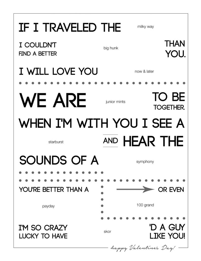 Free printable Valentine's Day candygram (candy poster) - It's Always ...