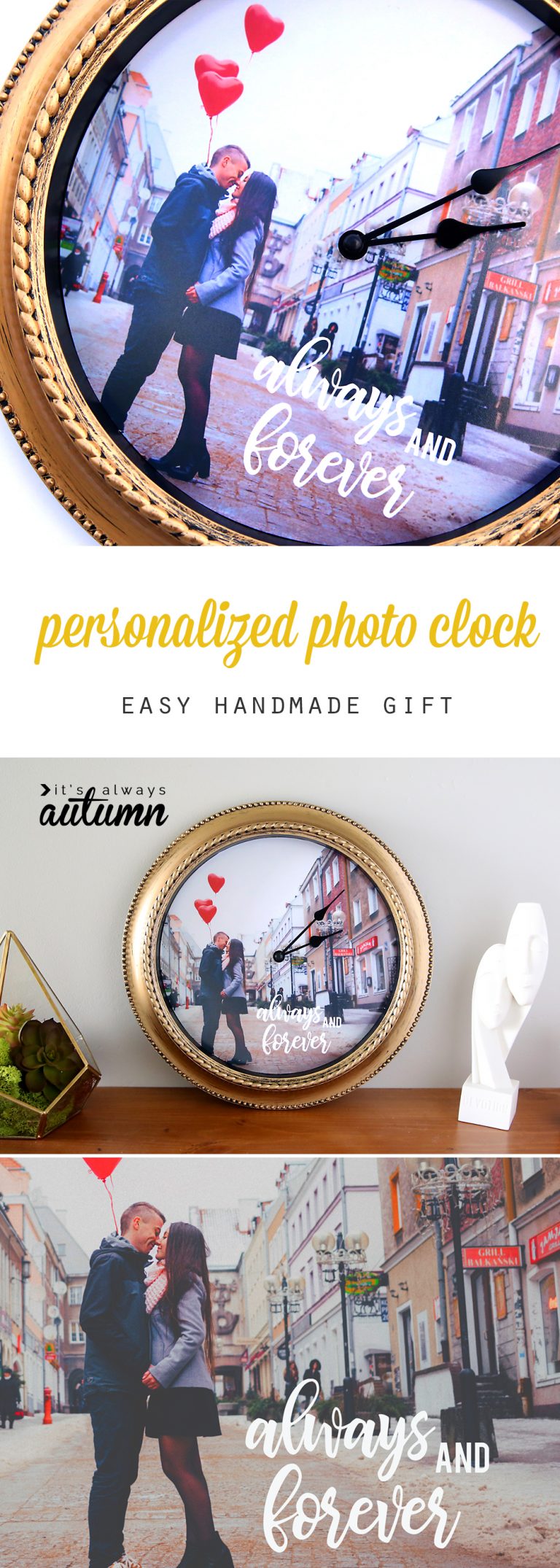 How to make a DIY personalized photo clock - It's Always Autumn