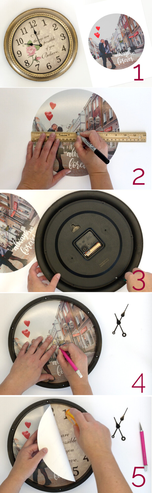 How to make a DIY personalized photo clock - It's Always Autumn