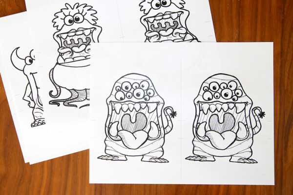 Monster Coloring Pages {Folding Surprise!} - It's Always Autumn