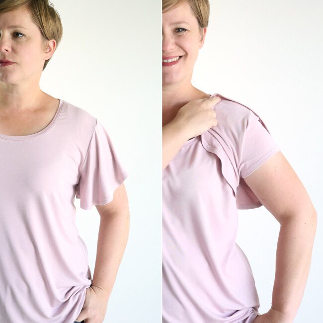 women's flutter sleeve tee shirt sewing pattern - It's Always Autumn