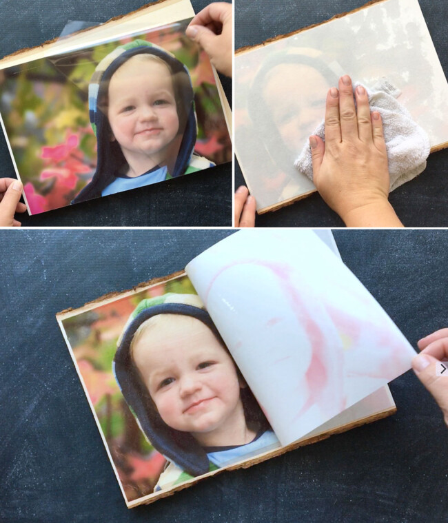 Easy 10 minute wood plank photo transfer - It's Always Autumn