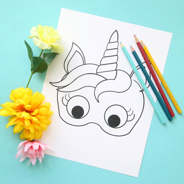 unicorn masks to print and color {free printable} - It's Always Autumn