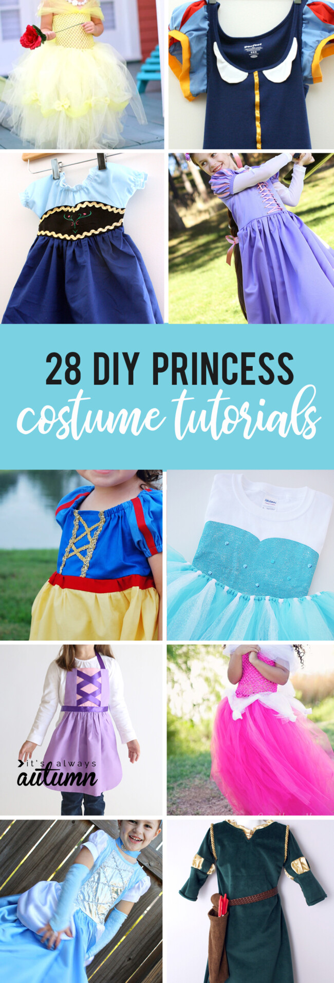 huge list of DIY princess costumes: DIY Snow white costume and more!