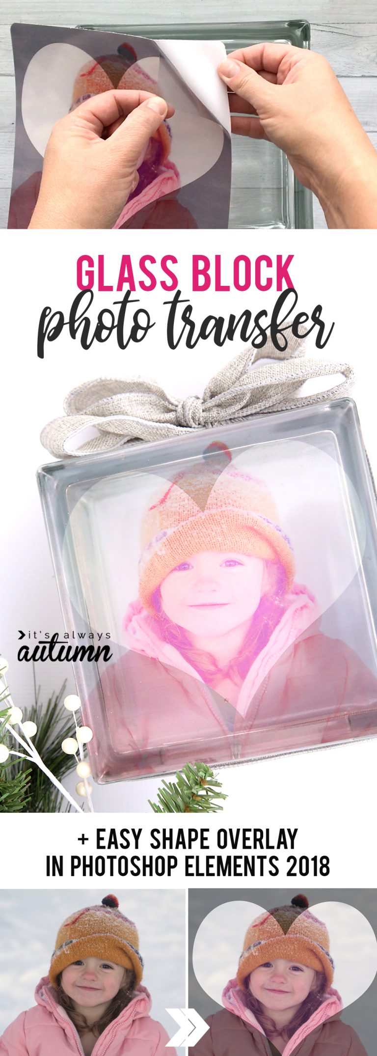 crazy easy photo transfer to glass | glass photo block - It's Always Autumn