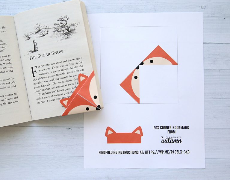 DIY woodland animals origami bookmarks {print + fold} - It's Always Autumn