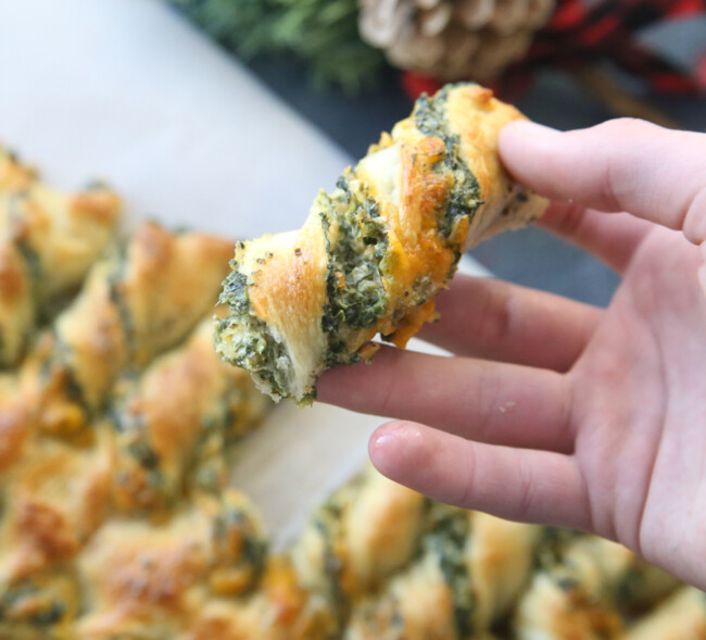 Christmas Tree Spinach Dip Breadsticks - It's Always Autumn