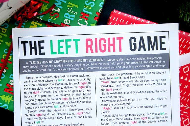 The Christmas left right game (w/printable story) - It's Always Autumn