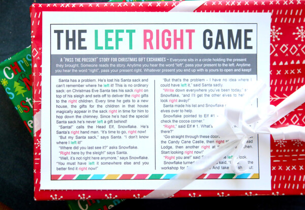 The Christmas left right game (w/printable story) - It's Always Autumn