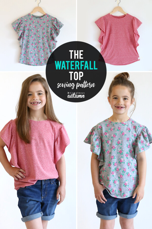 The waterfall top pattern for girls {how to sew a ruffle shirt} - It's ...