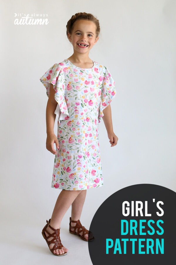 The waterfall dress pattern for girls {easy sewing tutorial} - It's ...