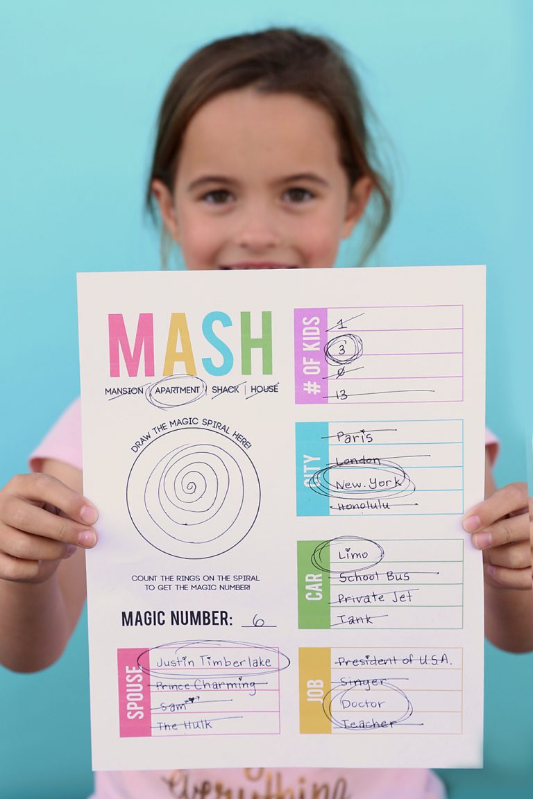 How to Play MASH + Printable Worksheet! - It's Always Autumn