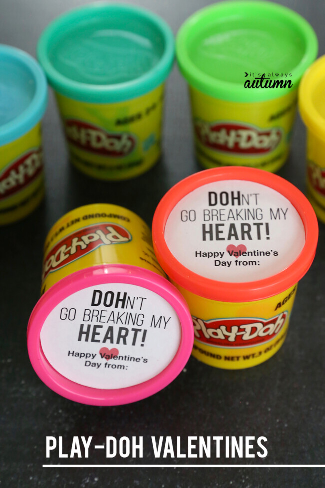 Play-DOH Valentines: printable classroom Valentine idea - It's Always ...