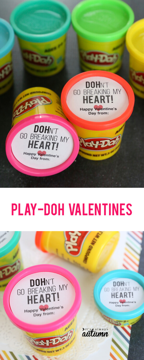 Play-DOH Valentines: printable classroom Valentine idea - It's Always ...