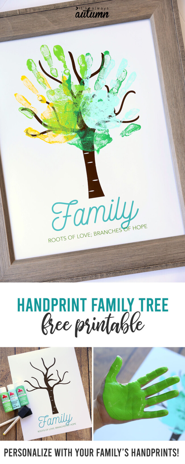 Make an adorable family handprint tree {great gift idea} - It's Always ...