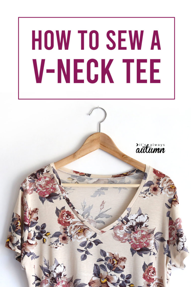 How to make a pretty floral v-neck t-shirt - It's Always Autumn