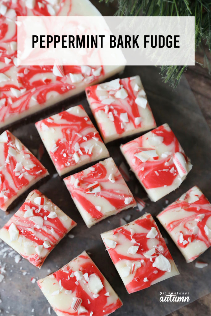 Easy Peppermint Bark Fudge {in the microwave!} - It's Always Autumn