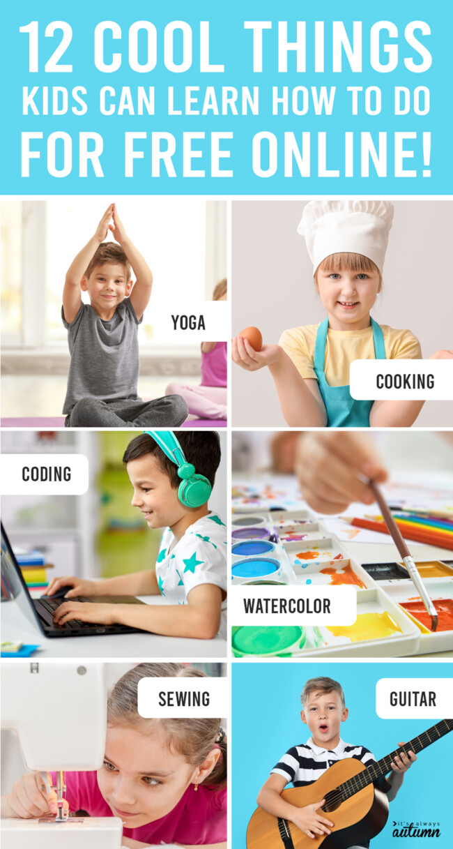 12 Cool Things kids can learn online for FREE {guitar, cooking, coding ...