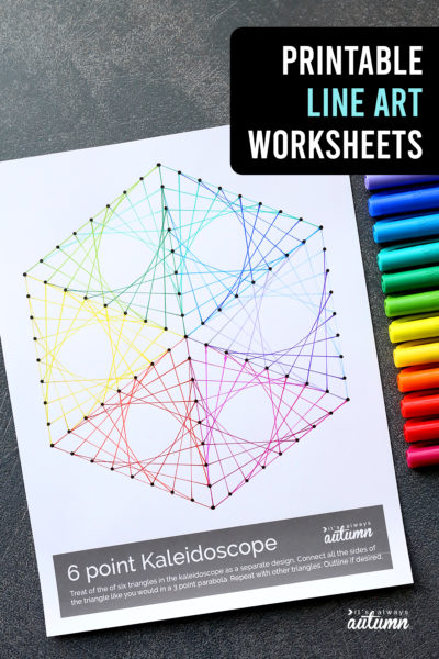 Geometric Line Art Worksheets - It's Always Autumn