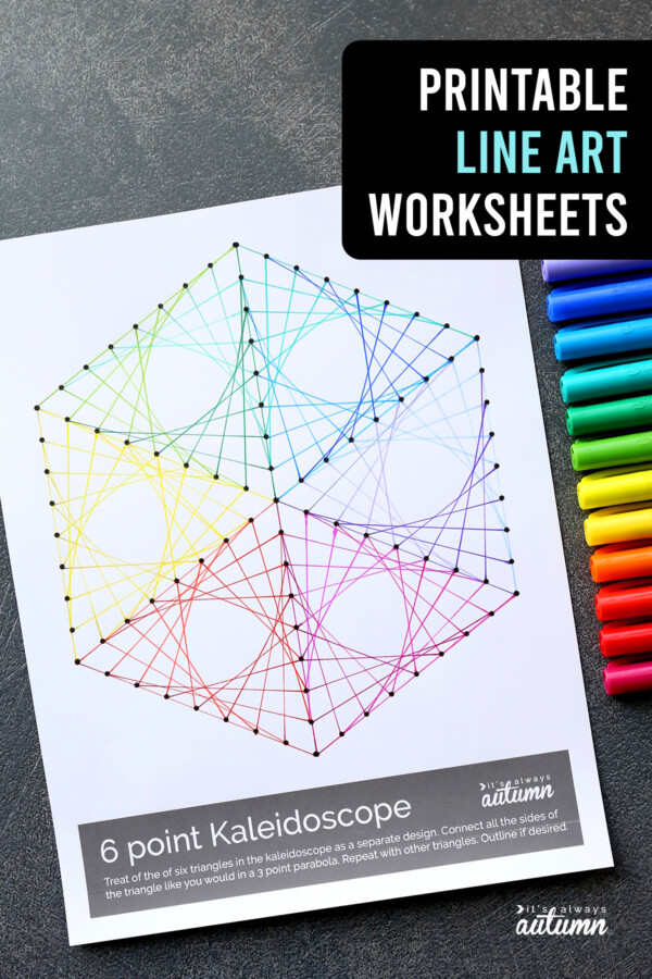 Geometric Line Art Worksheets - It's Always Autumn