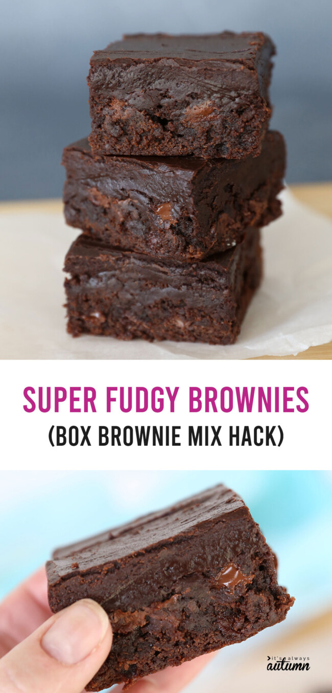 SUPER Fudgy Brownies from a Box Mix - It's Always Autumn