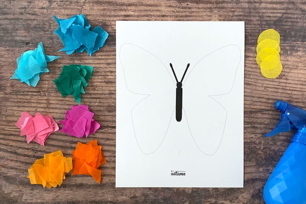 Tissue Paper Butterfly Art {easy project for kids} - It's Always Autumn