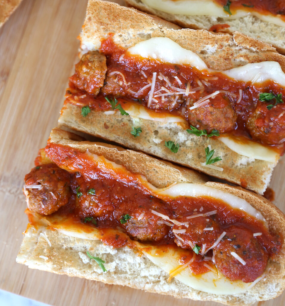 Easy French Bread Meatball Sandwich - It's Always Autumn