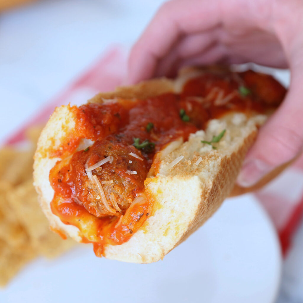 Easy French Bread Meatball Sandwich - It's Always Autumn