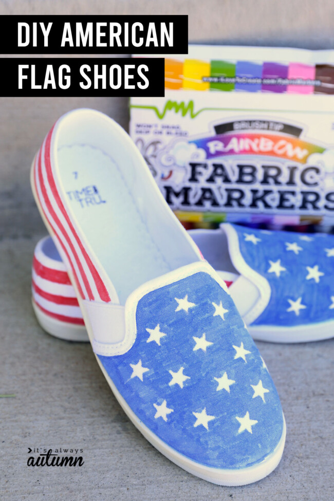 How to make American Flag Shoes - It's Always Autumn