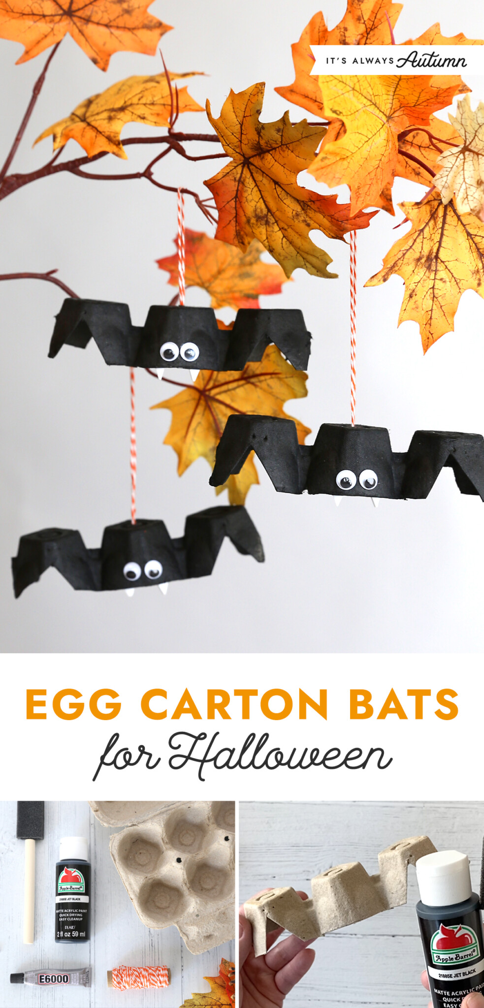 Easy Egg Carton Bat Craft for Kids - It's Always Autumn