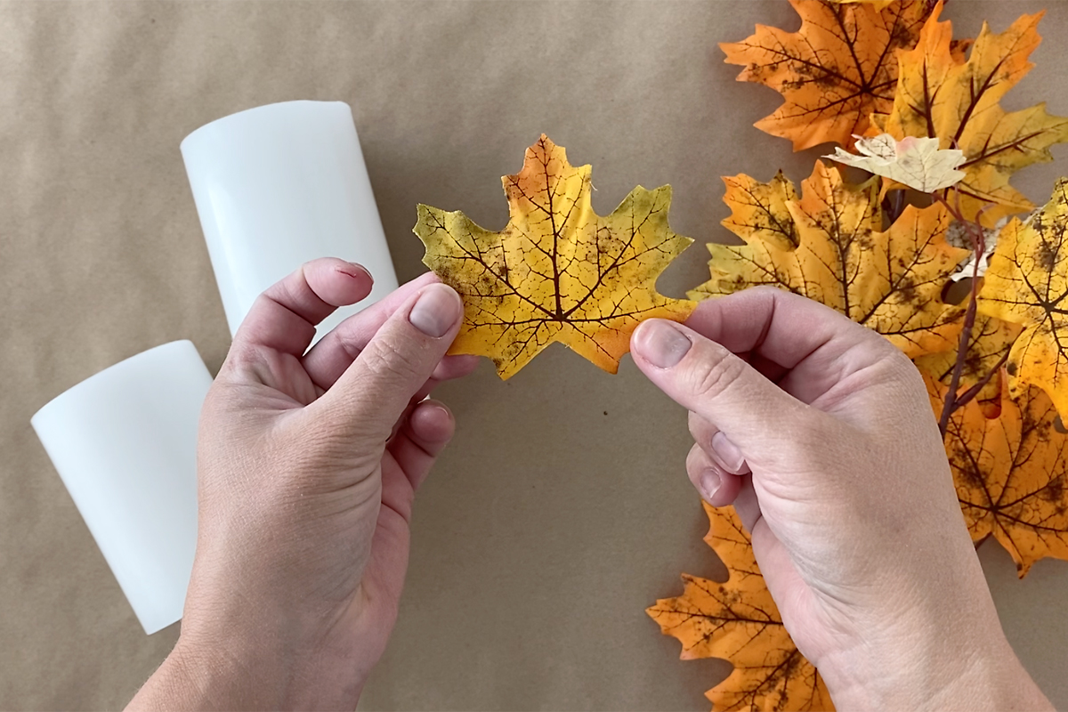 DIY Fall Leaf Candles - It's Always Autumn